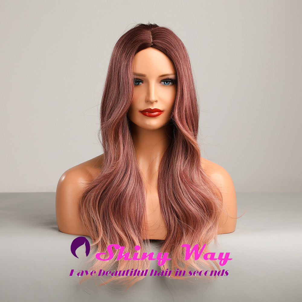 Super natural faded pink long wavy wig by Shiny Way Wigs Adelaide SA