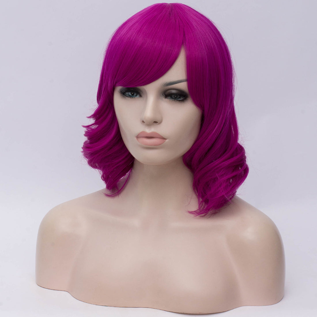 Dark purple short wavy costume party wig by Shiny Way Wigs Adelaide SA
