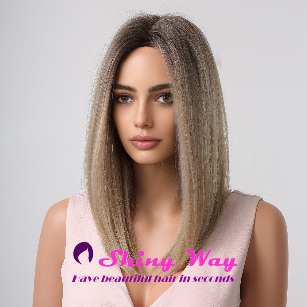 Dark roots light blonde long wig Shiny Way Wigs Adelaide