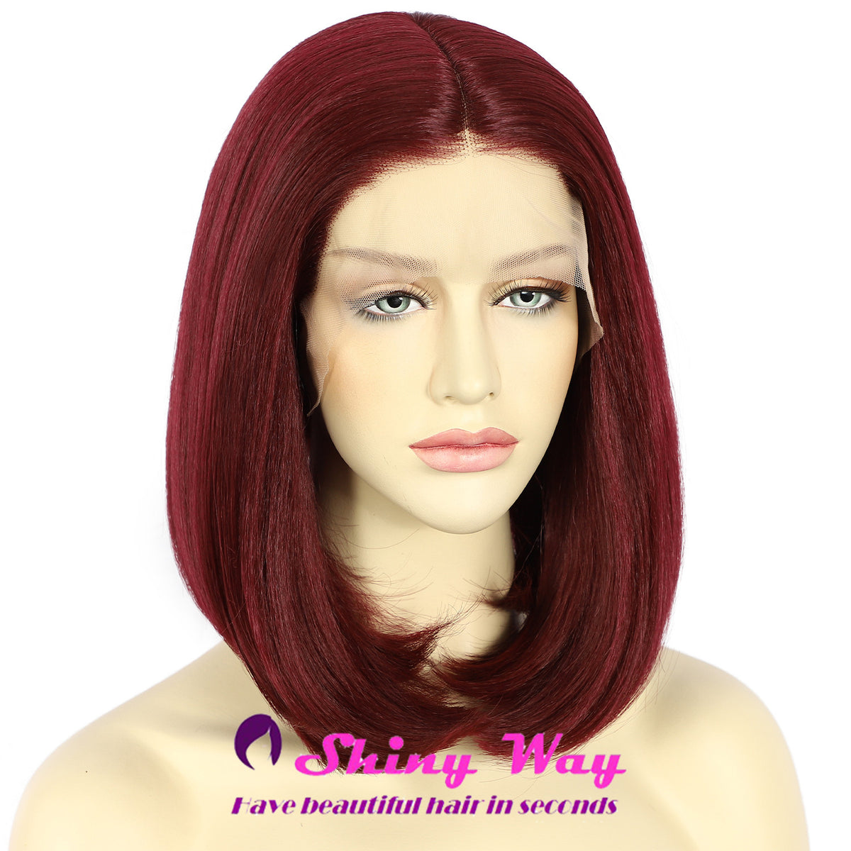 Burgundy Bob Medical Lace Front Wig - Shiny Way Wigs Brisbane QLD