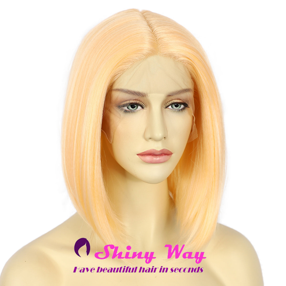 Light Orange Short Bob Lace Front Wig - Shiny Way Wigs Gold Coast QLD